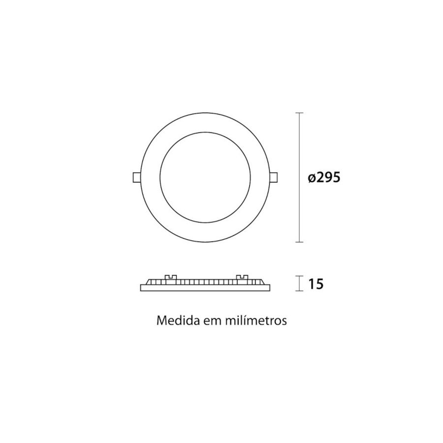 Painel de Led Embutir 24W Redondo 4100K Neutra Blumenau - Acal Home Center