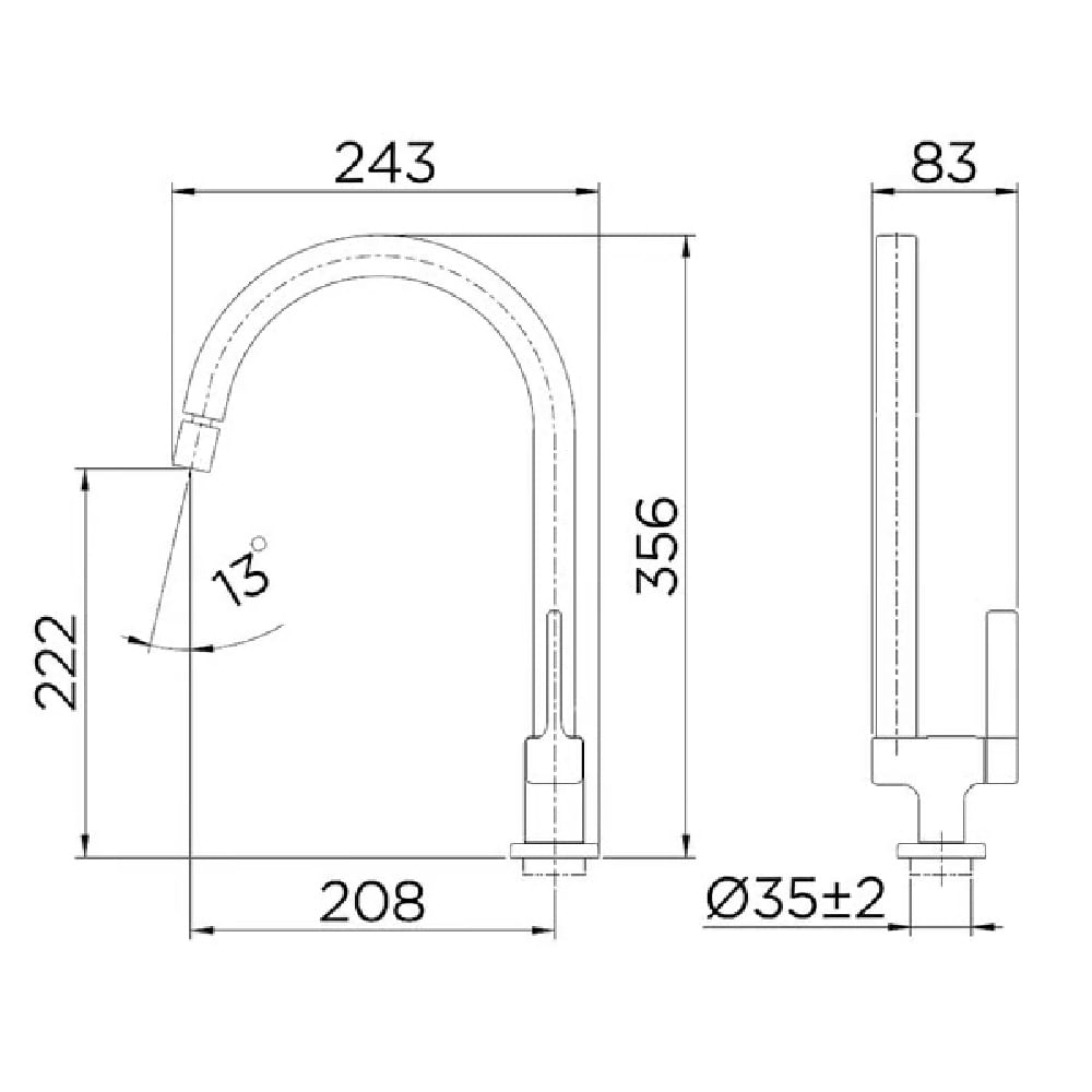 Torneira De Mesa Para Cozinha Bica Alta Quad Cromada Docol Acal Home