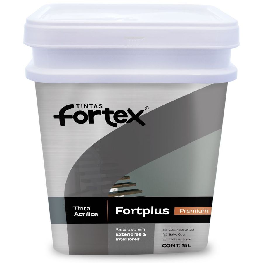 Tinta Fortplus Cinza Médio Semibrilho 15L Fortex - Acal Home Center