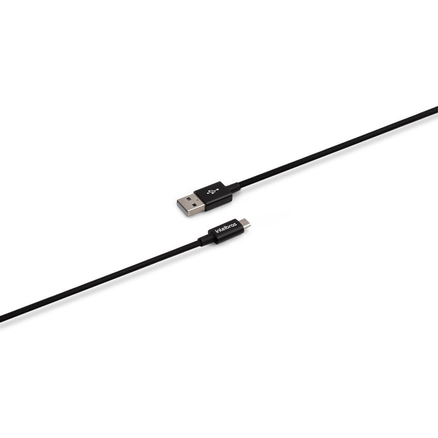 Cabo 1,5m Micro USB Preto Nylon Intelbras - Acal Home Center