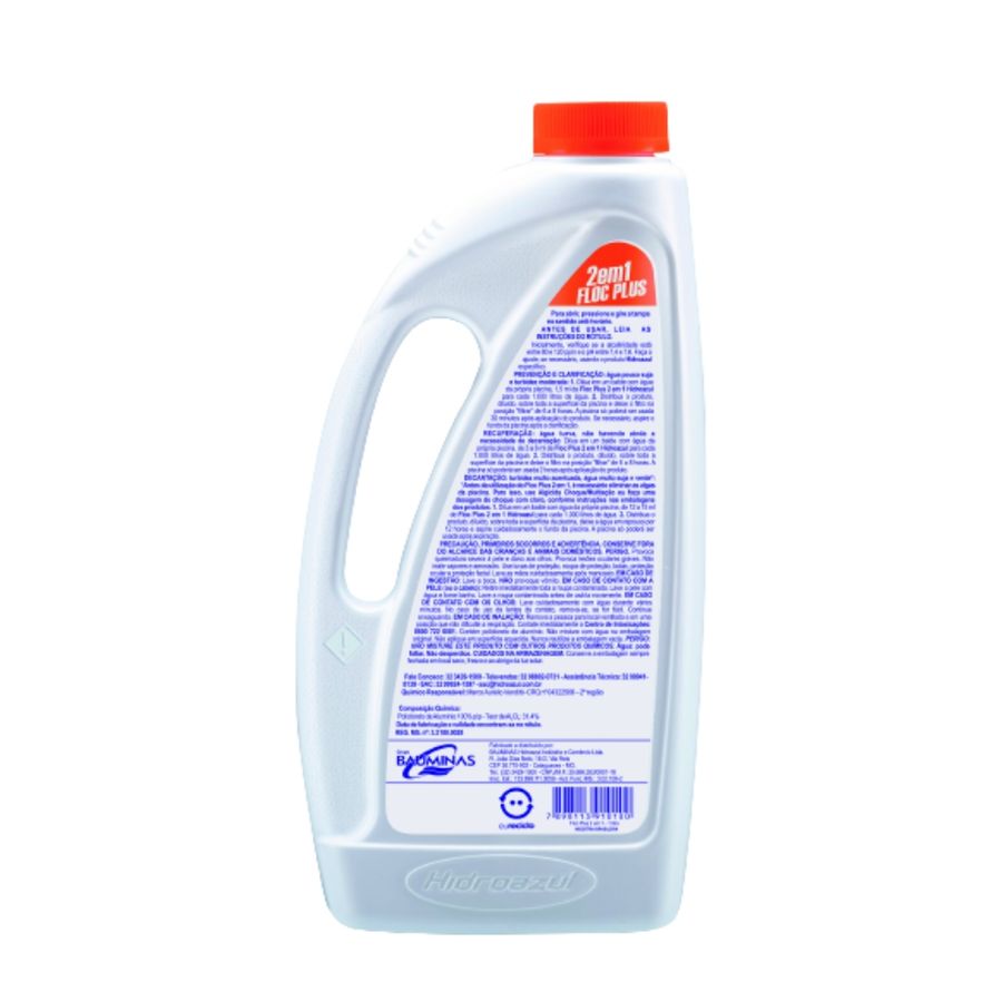 Floc Plus 2 em 1 1L Hidroazul - Acal Home Center